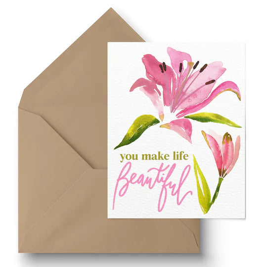 "You Make Life Beautiful" Greeting Card – Leela Market